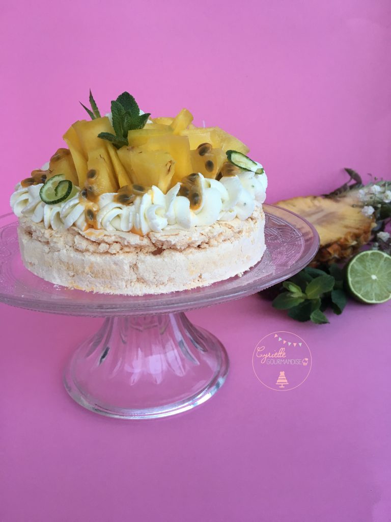 Pavlova Exotique et Chantilly Citron Vert – Cyrielle Gourmandise